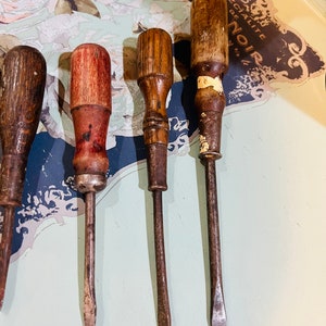 Antique Wood Handled Screwdrivers Rustic Home Decor Screwdriver ...
