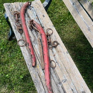 1800s Antique Horse Mule Yoke Harness Hames Collar Original Barn Red ...