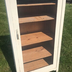 White Chippy Paint Pie Safe Farmhouse Cupboard Kitchen Cabinet Kitchen ...