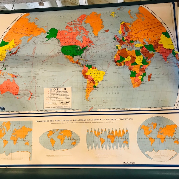 Pull Down Map - Etsy