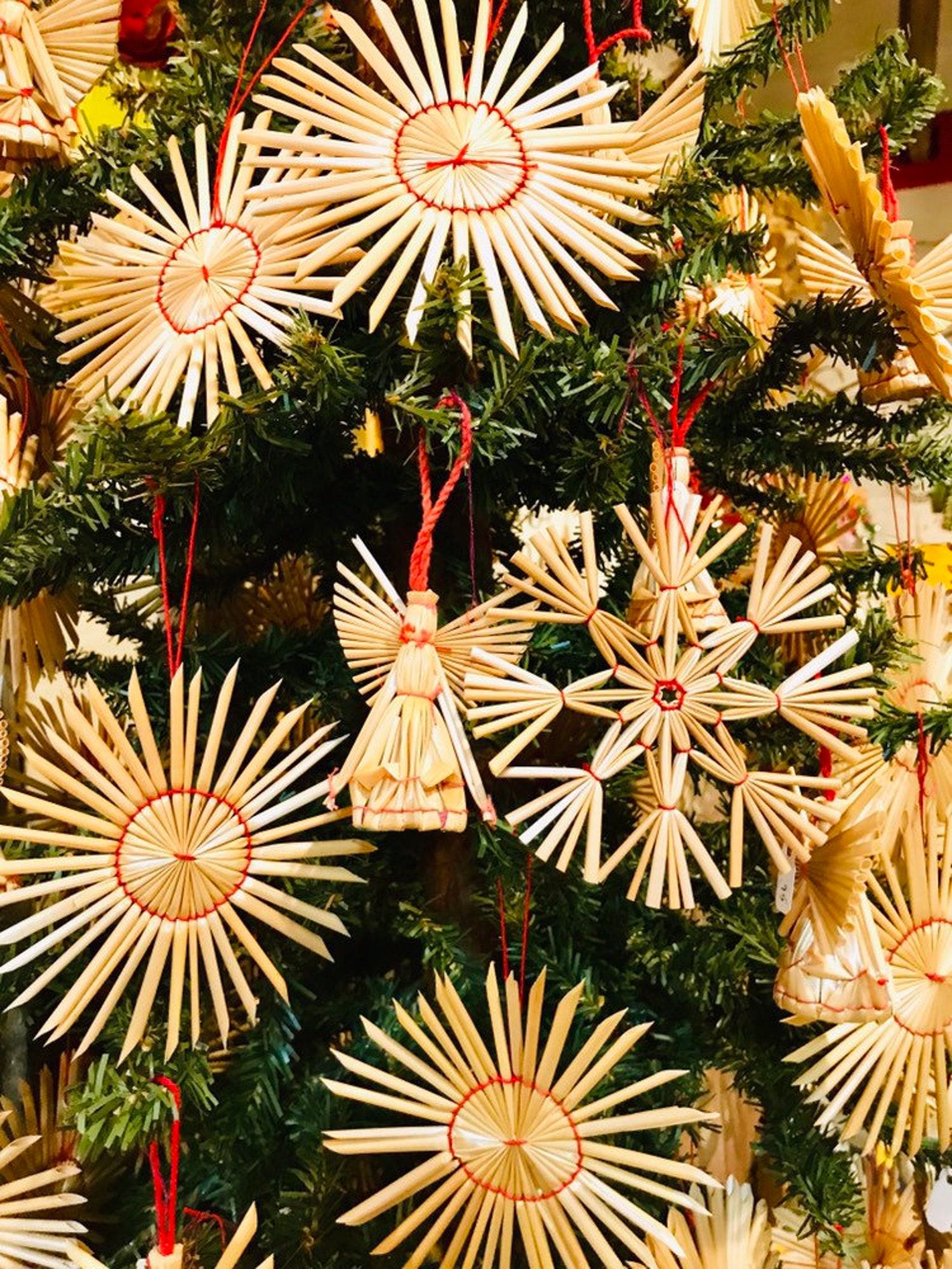 Handmade Scandinavian Straw Angel Ornaments Hygge Decor Christmas ...