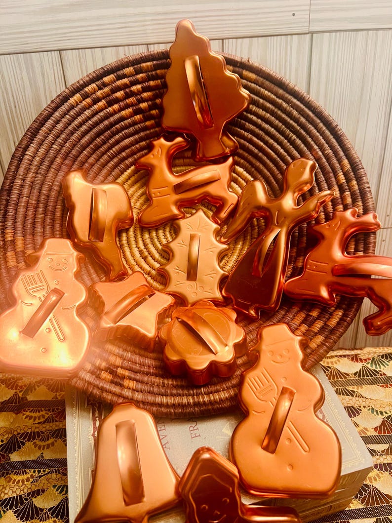 Vintage Copper Tone Cookie Cutters Set of 12 Days of Christmas ...