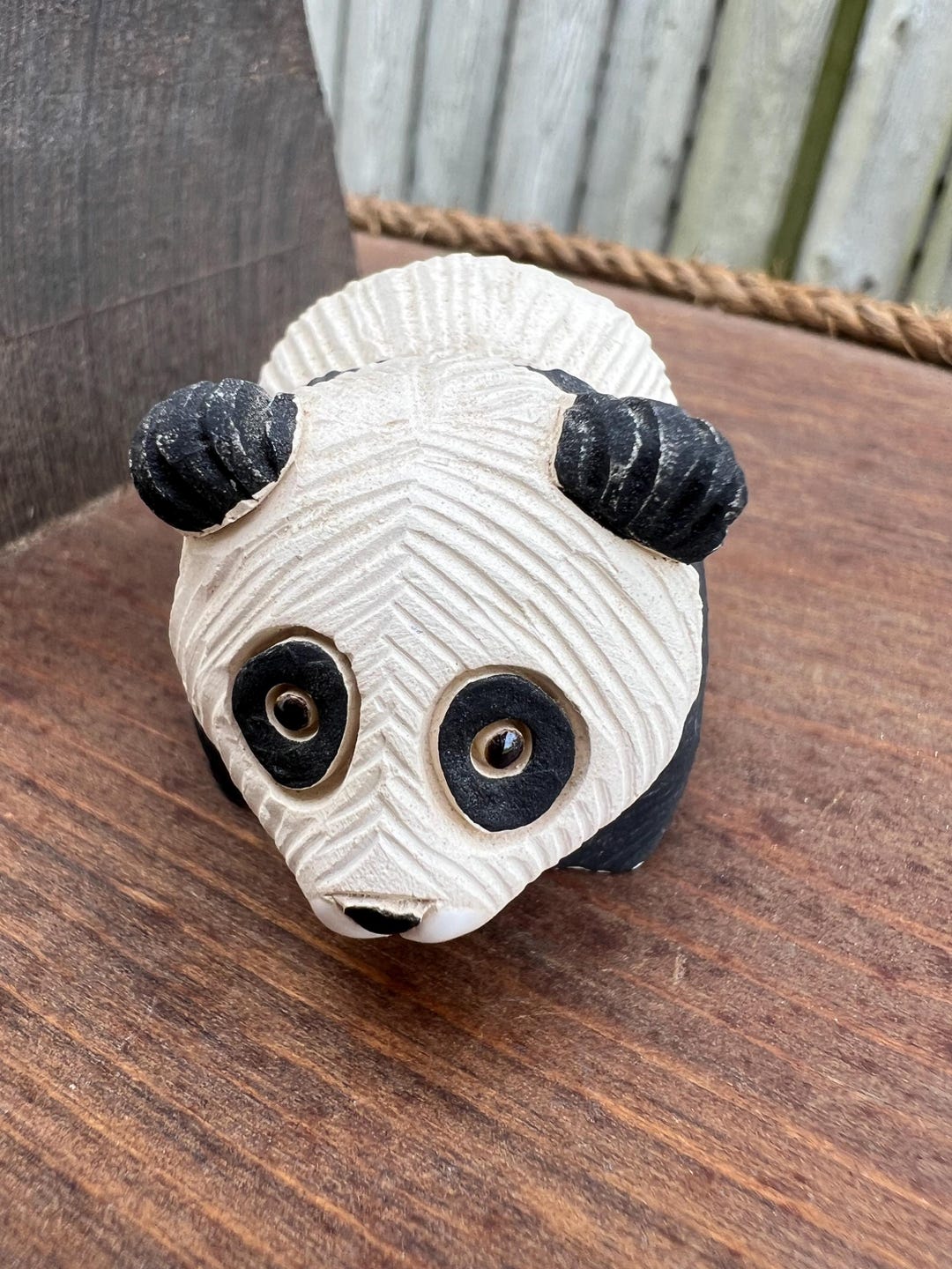 Artesania Rinconada Panda Figurine Hand Carved Sculpture Animals Made ...