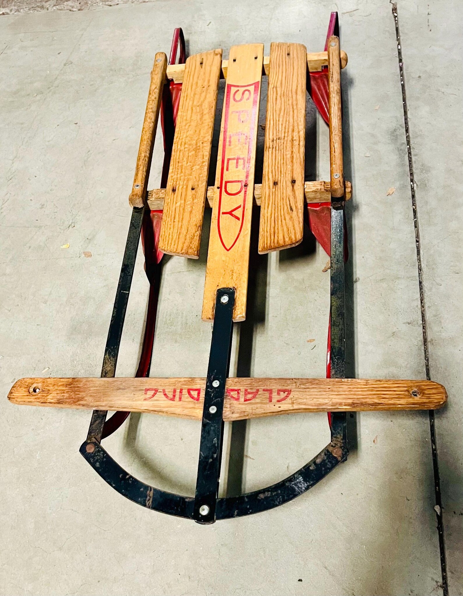 Vintage Sleds Speedy Childs Sled Winter Sports Holiday Christmas Decor ...