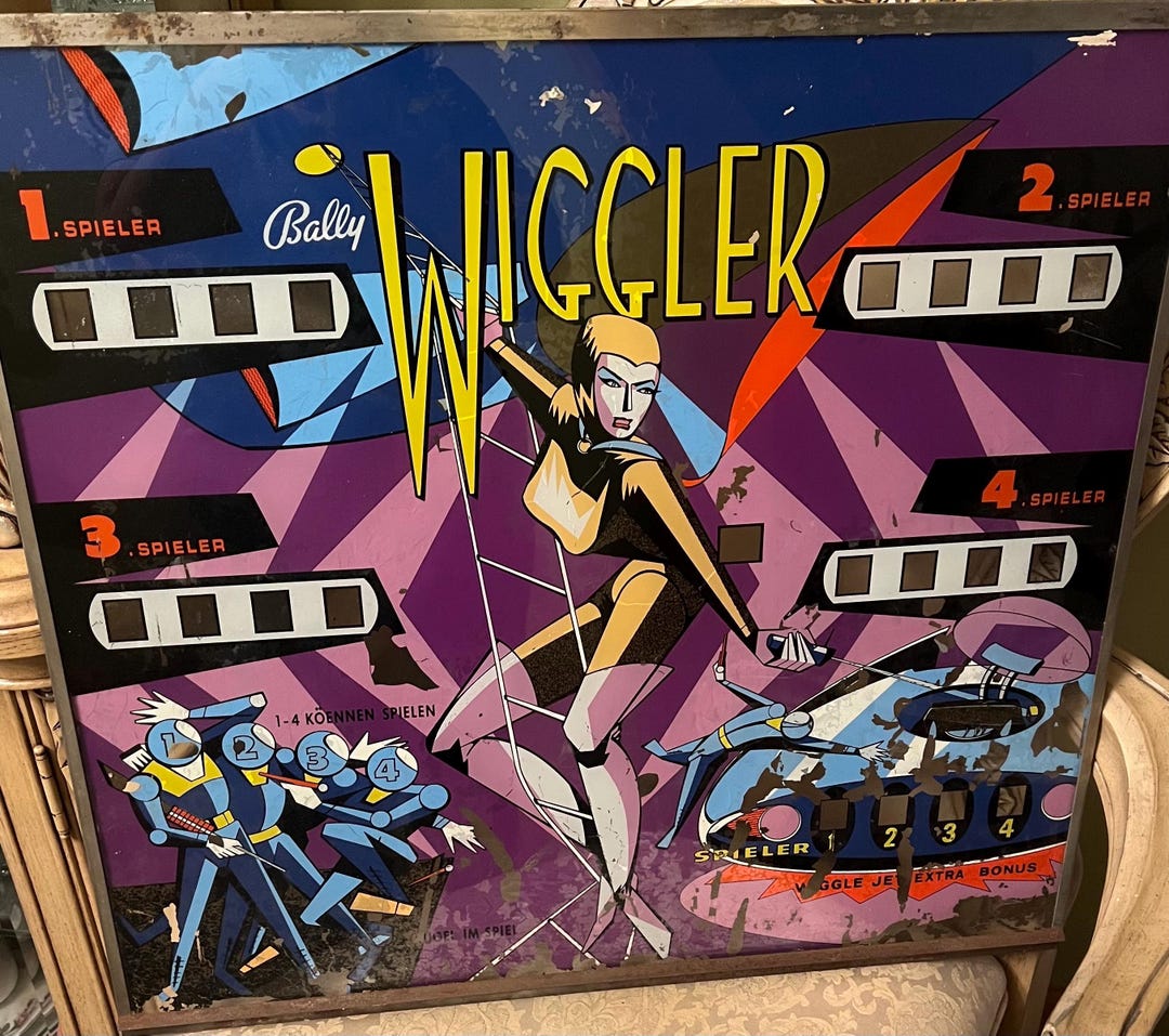 Wiggler Pinball Machine Backglass Art Panel Fantasy Theme Arcade Games ...
