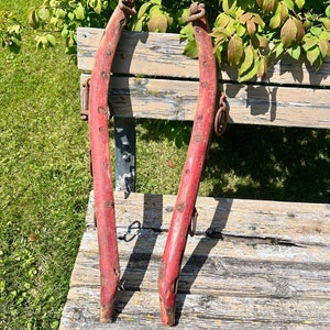 1800s Antique Horse Mule Yoke Harness Hames Collar Original Barn Red ...