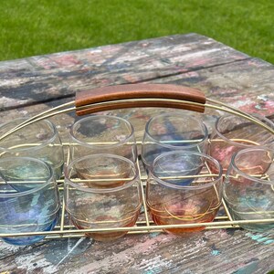 Federal Glass Over the Rainbow Roly Poly Glasses With Carrier Cocktail ...