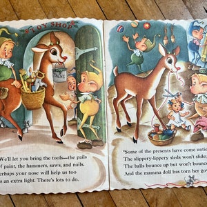 Vintage Rudolph the Red Nosed Reindeer Picture Book Childrens Storybook ...