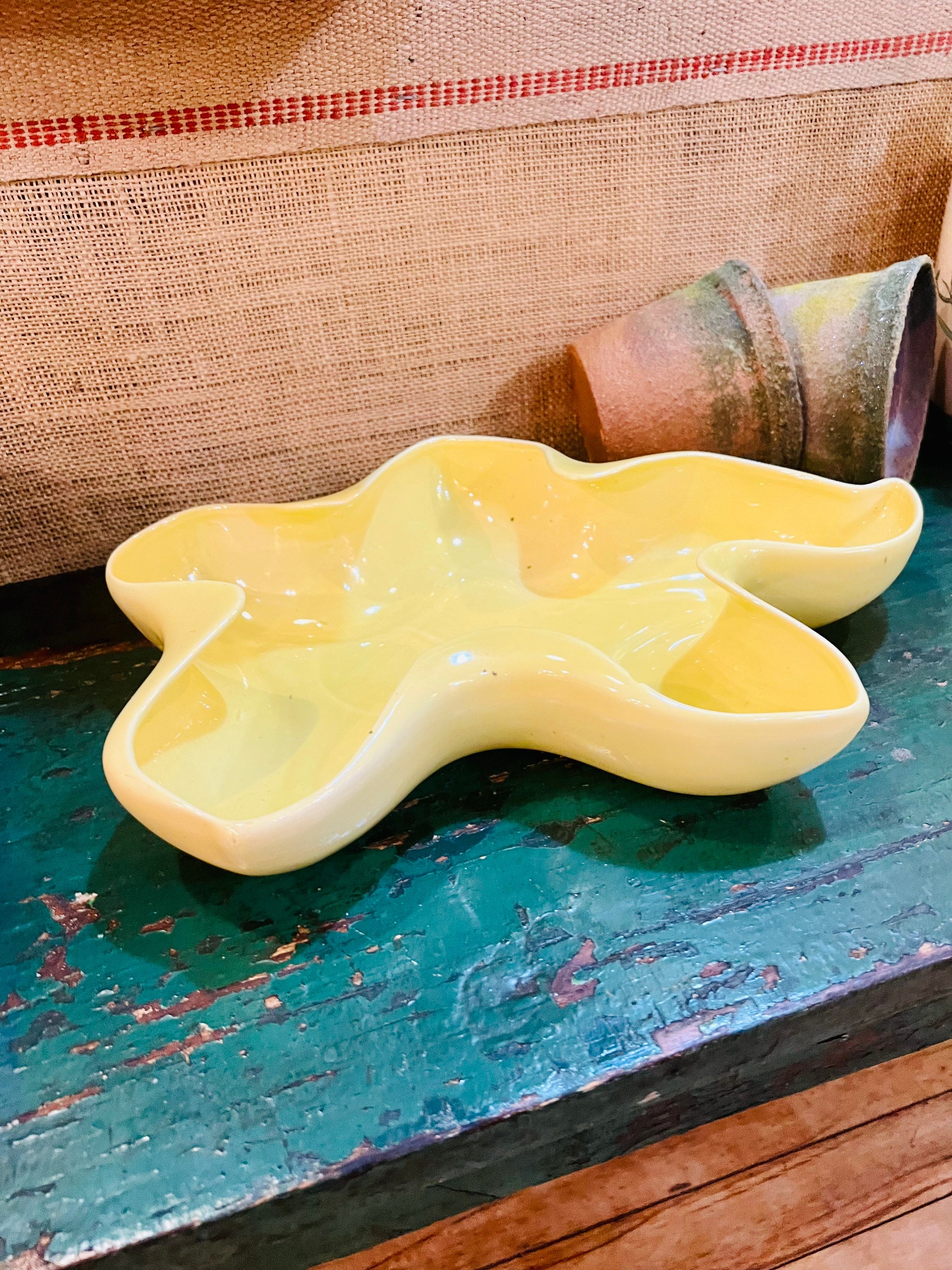 Vintage Red Wing Freeform Planter Morphic Abstract Sculptural Yellow ...
