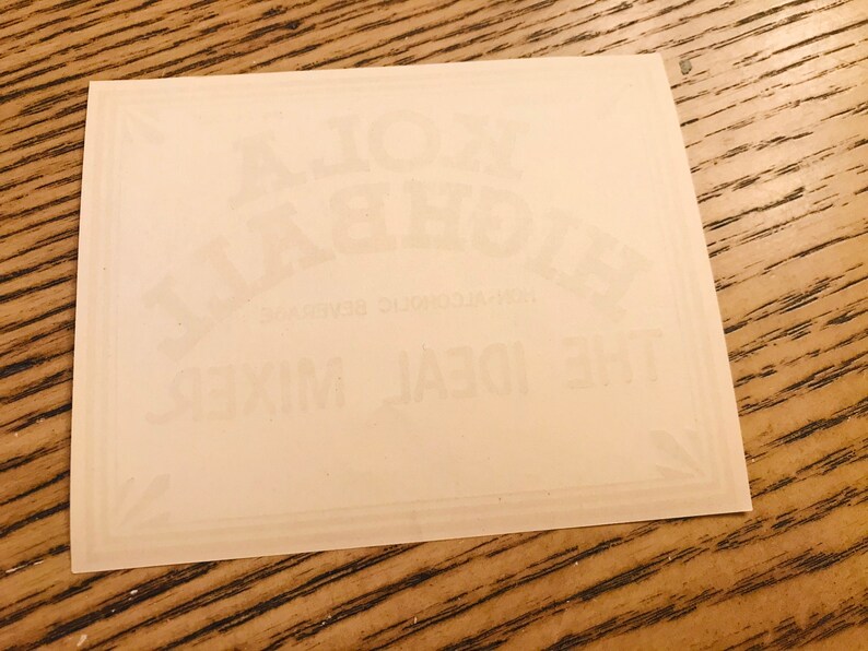 Vintage Soda Pop Bottle Label KOLA HIGHBALL the Ideal Mixer Unused New ...