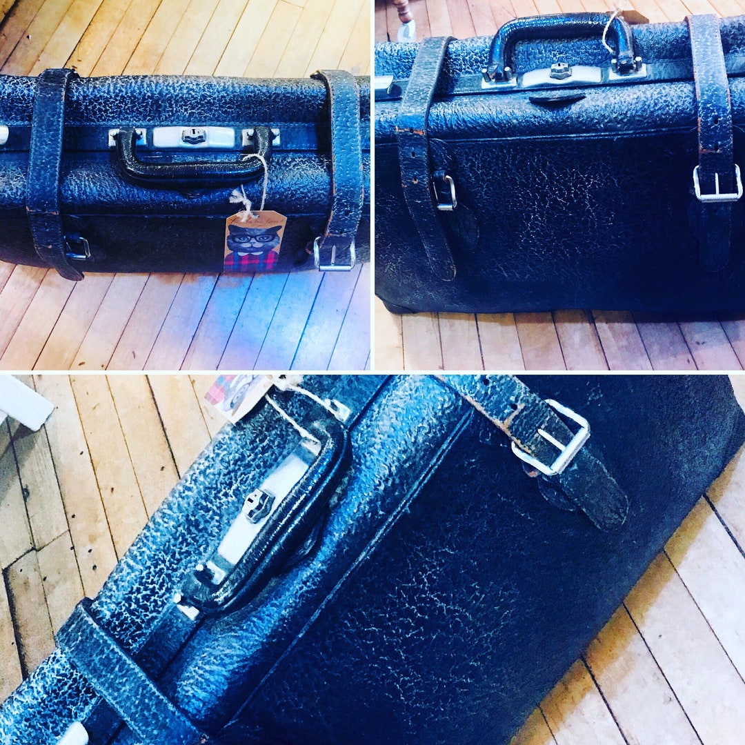 Antique Leather Suitcase Industrial Briefcase Photography Prop Wedding ...