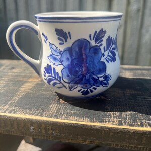 Delft Blue Coffee Mug Handpainted Mugs Windmill Floral Cups Tea Cup Hot ...