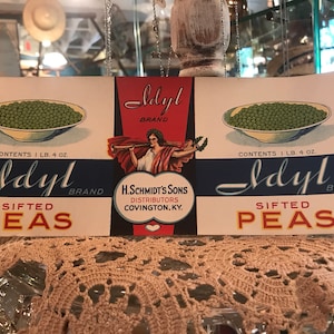 1920s Idyl Sifted Peas Vintage Canning Labels/old New Stock Labels ...