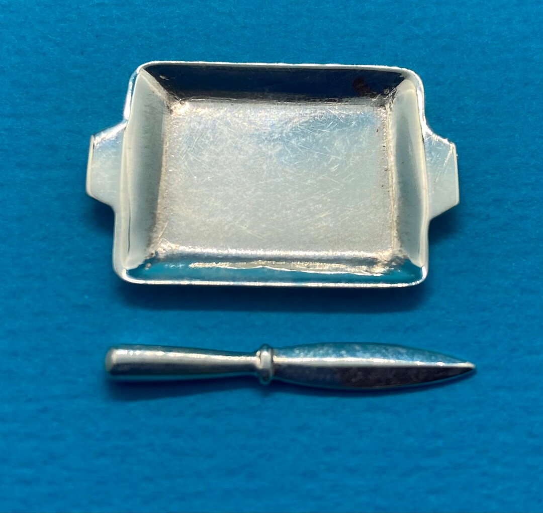 Miniature Silver Letter Tray and Knife - Etsy