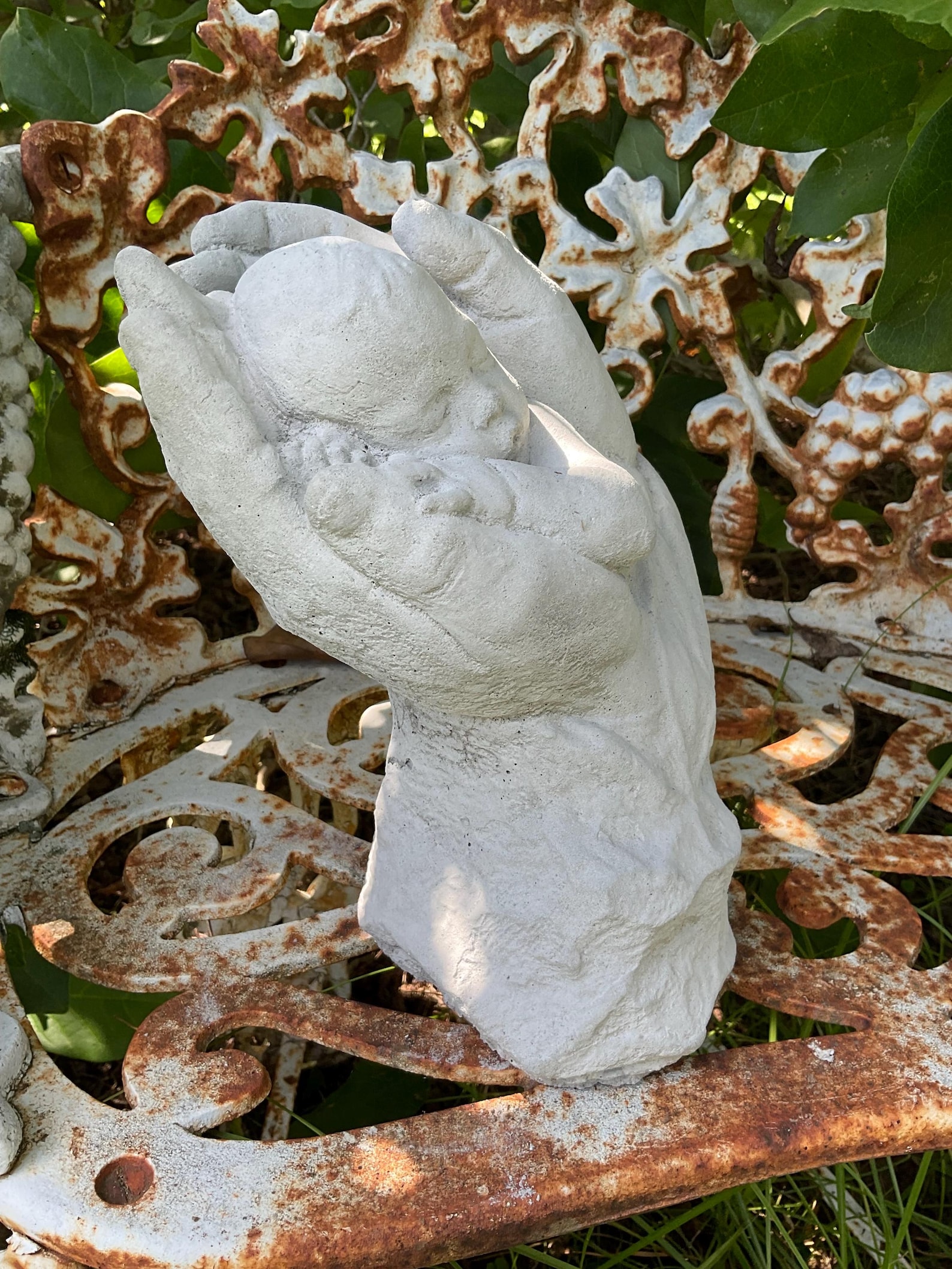Baby in Hands Concrete Garden Statue Memorial New Born Jesus - Etsy