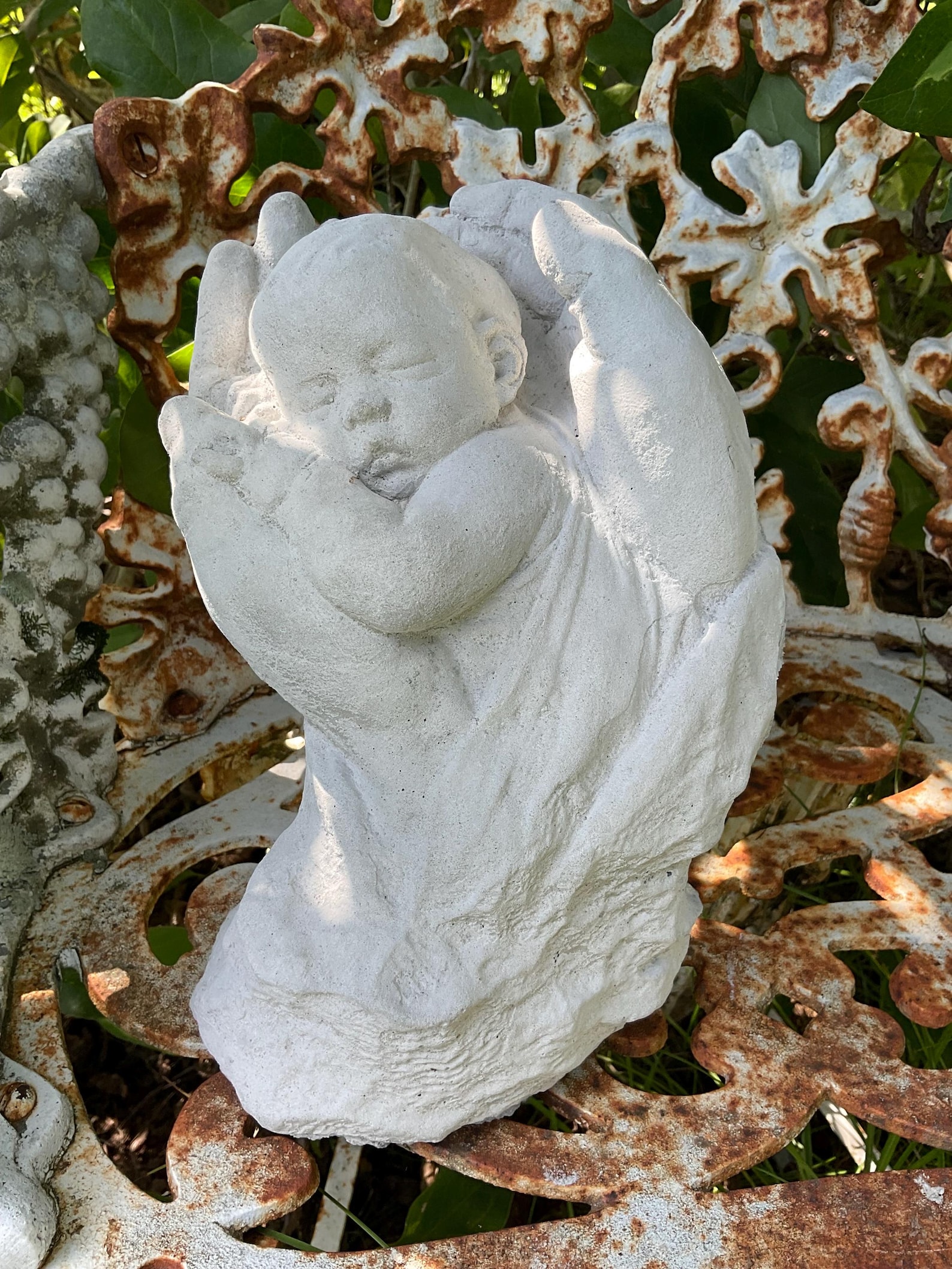 Baby in Hands Concrete Garden Statue Memorial New Born Jesus - Etsy