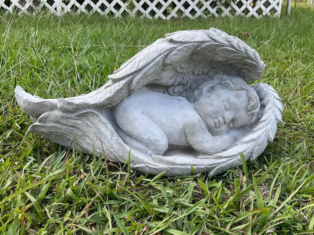 Angel Baby in Wings Solid Concrete Memorial - Etsy