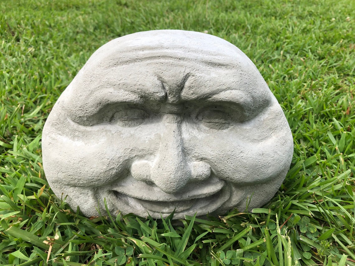 Rock Face Statue Garden Art Yard Art - Etsy
