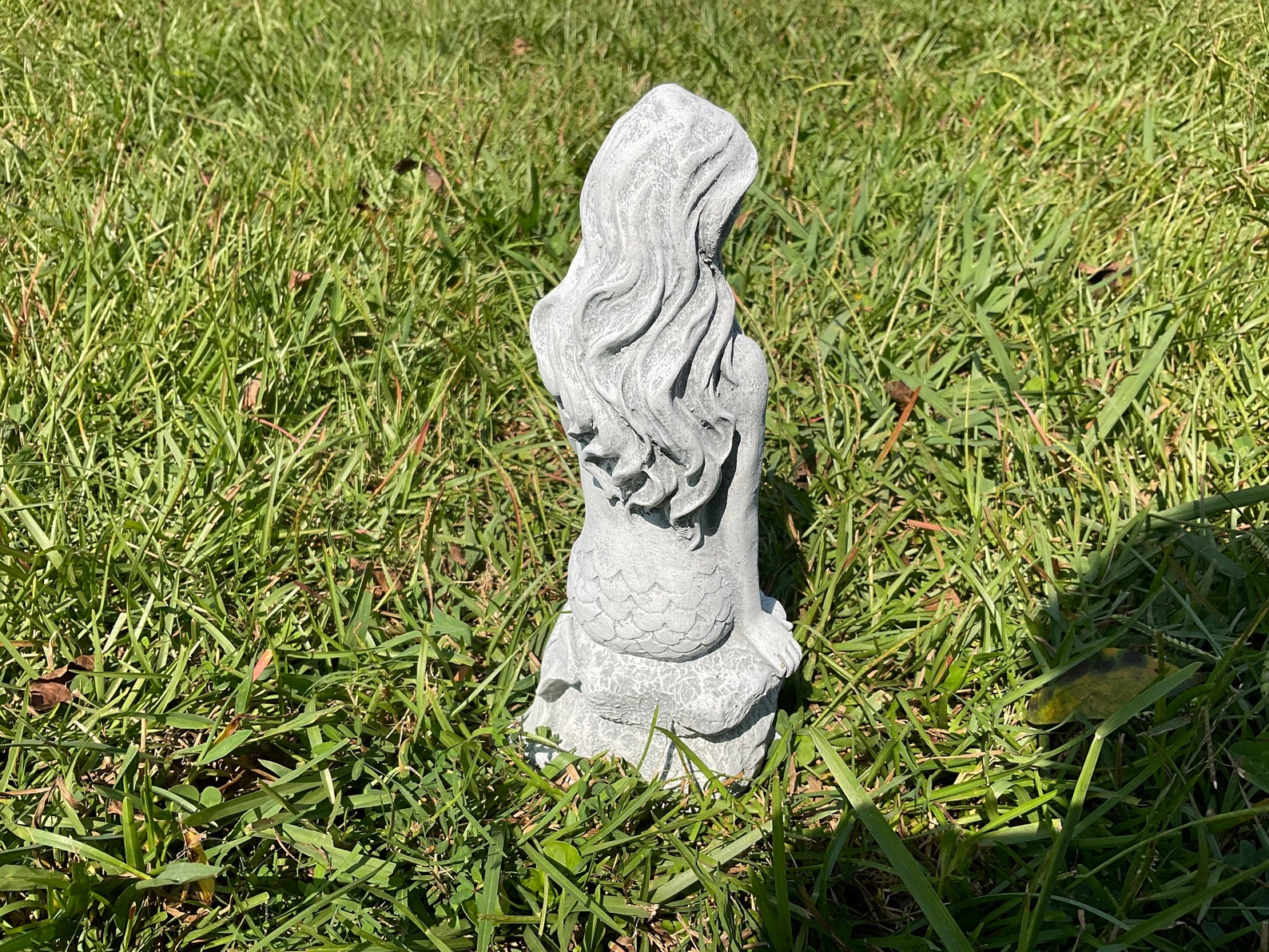 Mermaid Statue Solid Concrete Hand Painted - Etsy