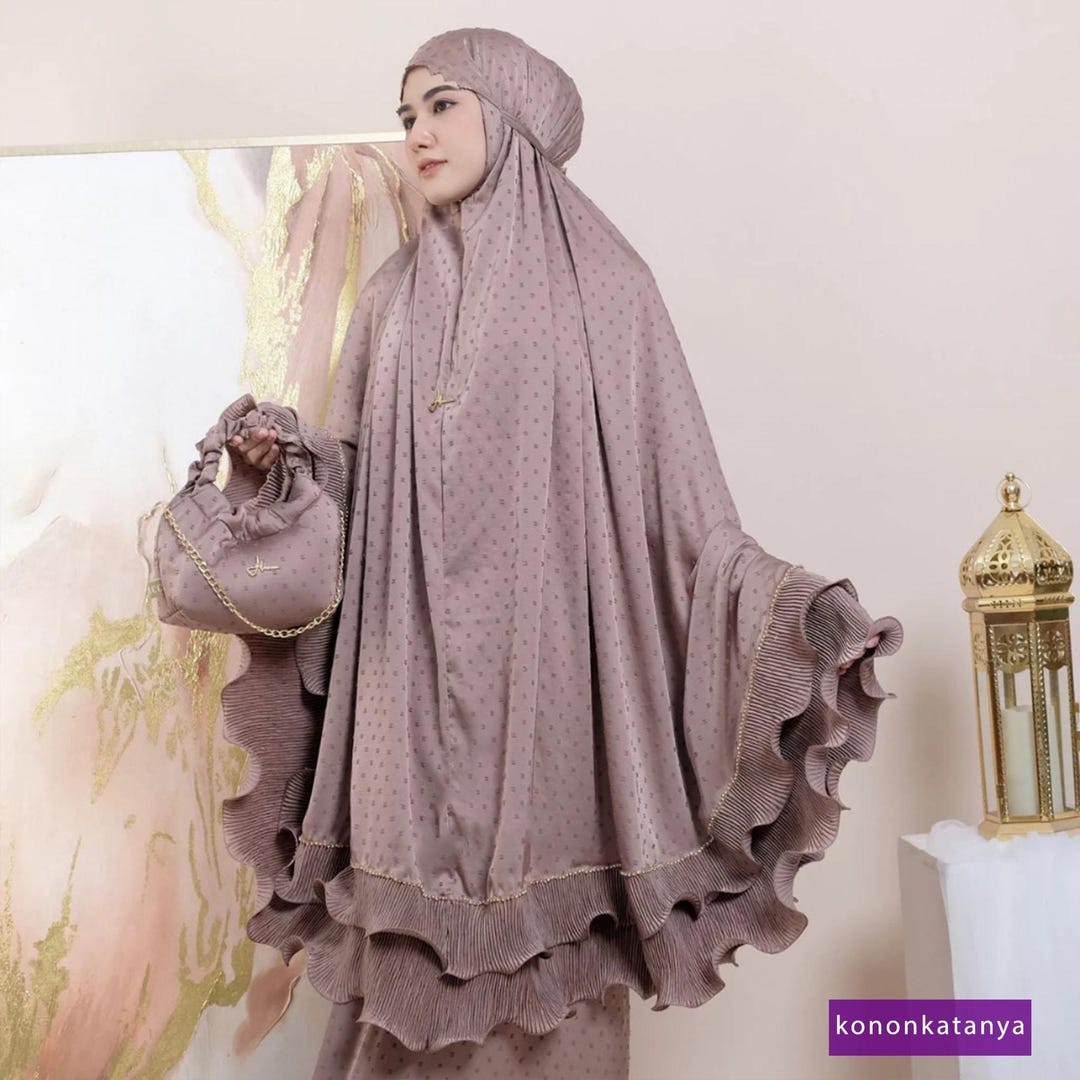 Al-mecca Lora Series Premium 2-in-1 Luxury Silk Mukena - Uragiri Design ...