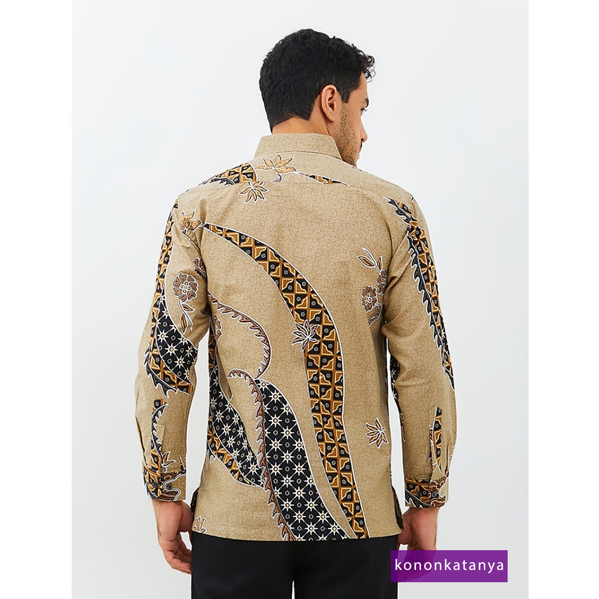 Parabawa Odza Elegance Modern Regular Fit Men's Long Sleeve Batik Shirt ...