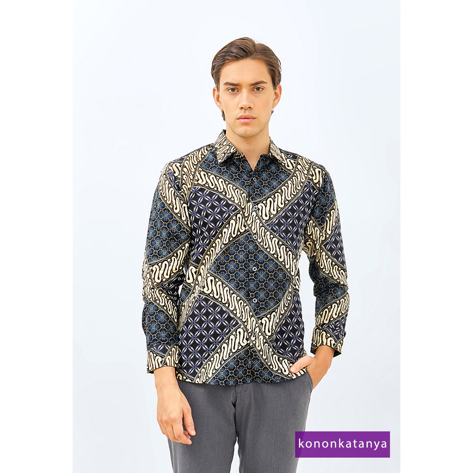 Contemporary Elegance Odza Ebhisa Long-sleeved Modern Batik, Men Batik ...