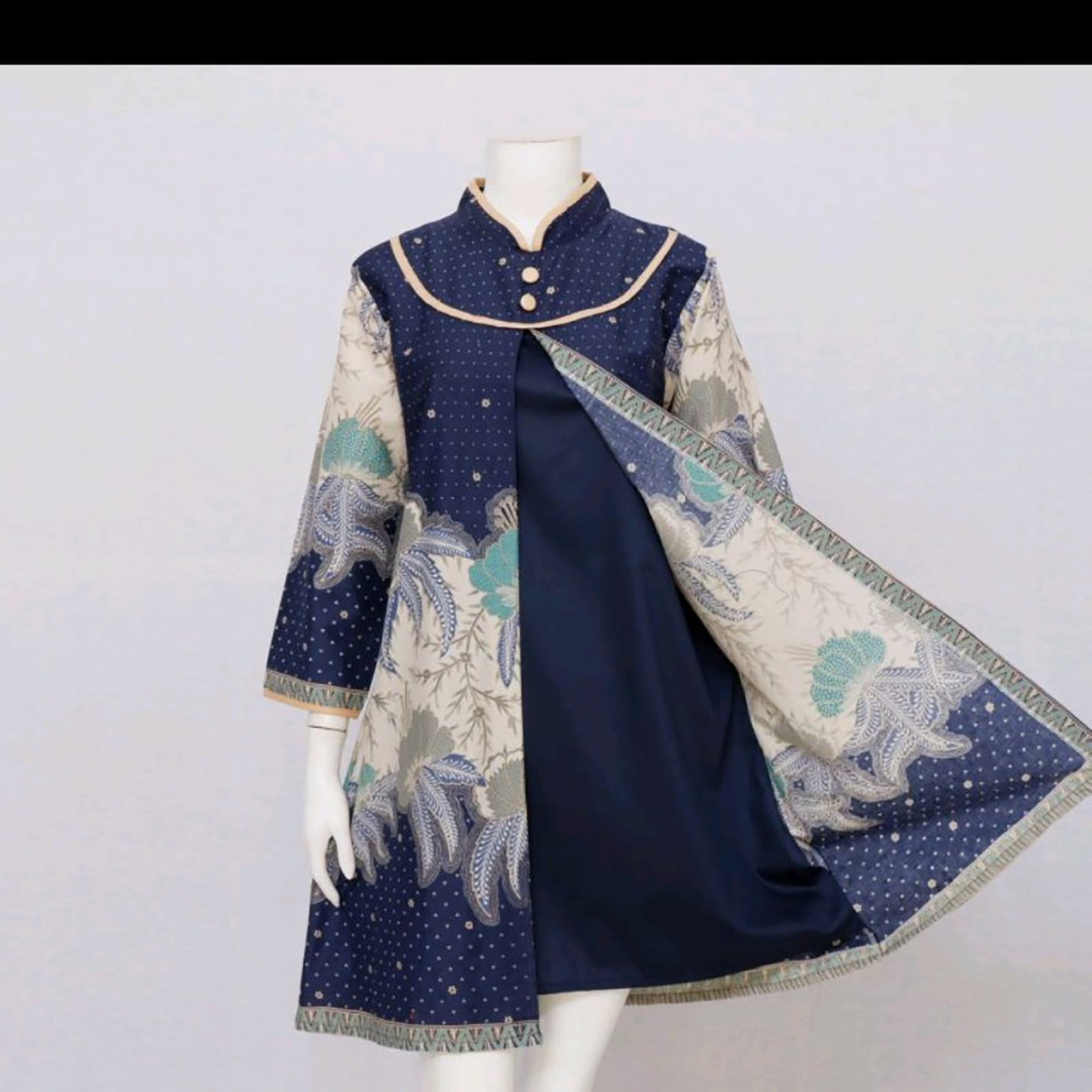 Piyas Collection Classic Long Sleeved Cotton Batik Tunic, Batik Dress ...