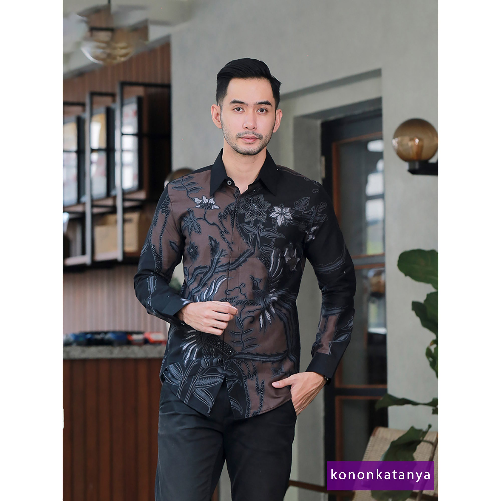Enchanting Elegance Dewangga II Long Sleeved Batik Shirt by Lakhsana ...