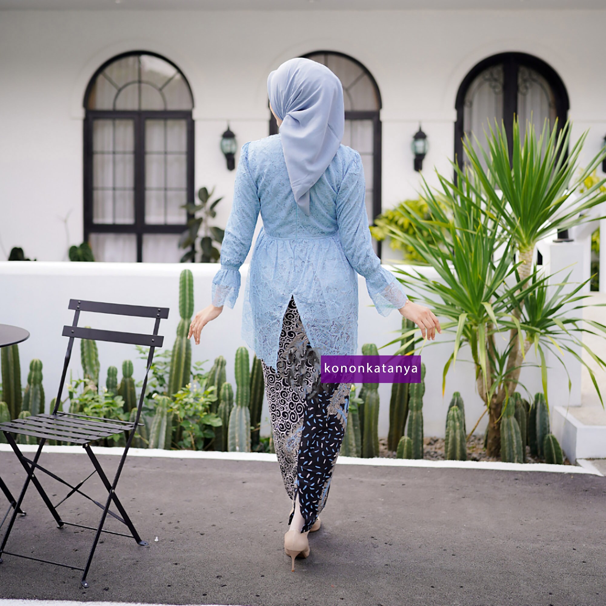 Selvia's Premium Ice Blue Batik Kebaya Exquisite Elegance, Kebaya Batik ...