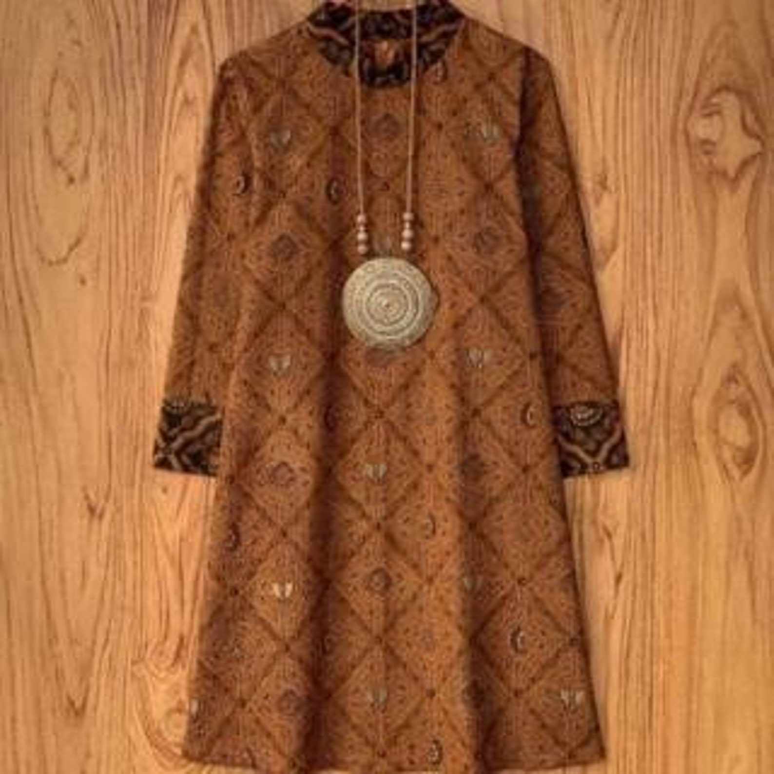Tunic Batik Sogan Solo, Batik Dress, Batik, Boho Dress, Bohemian Dress ...