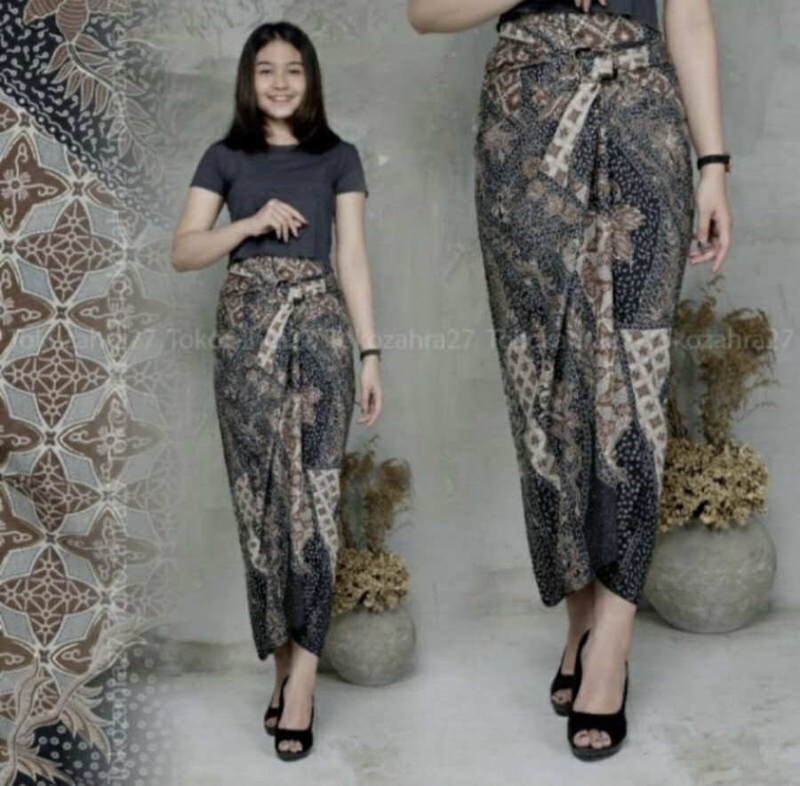 Ethnic Batik Wrap Skirt, Batik Pattern Skirt, Wrap Skirt, Batik Skirt ...