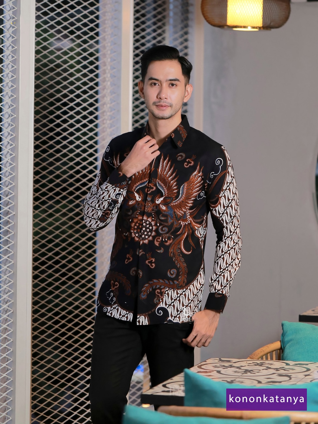 Mahendra Elegance Exquisite Premium Long Sleeve Batik Shirt by Lakhsana ...