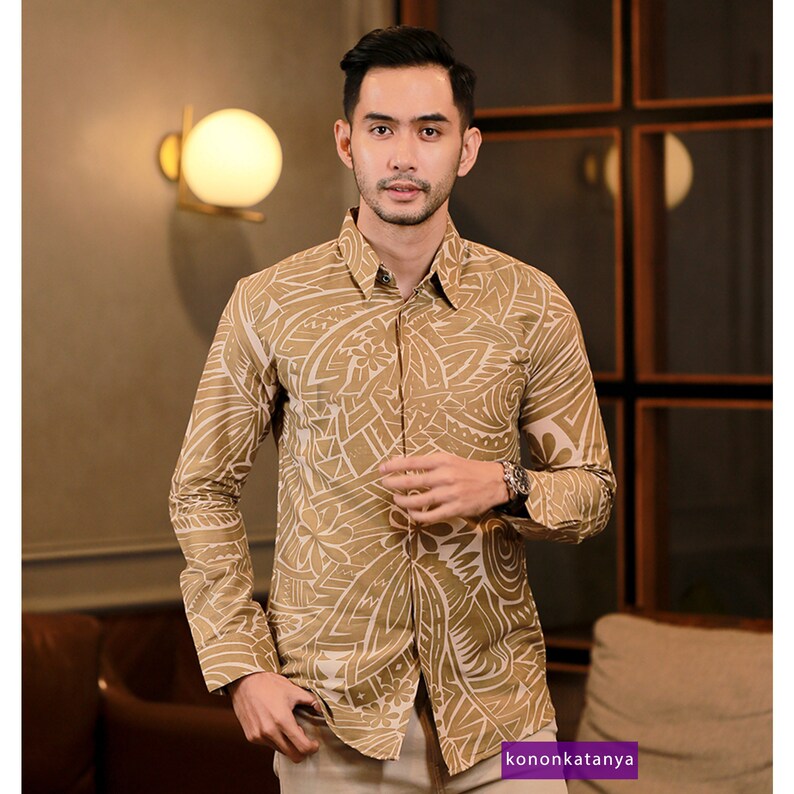 Mahesa Elegance Long Sleeve Cotton Batik Shirt by Lakhsana Batik, Men ...