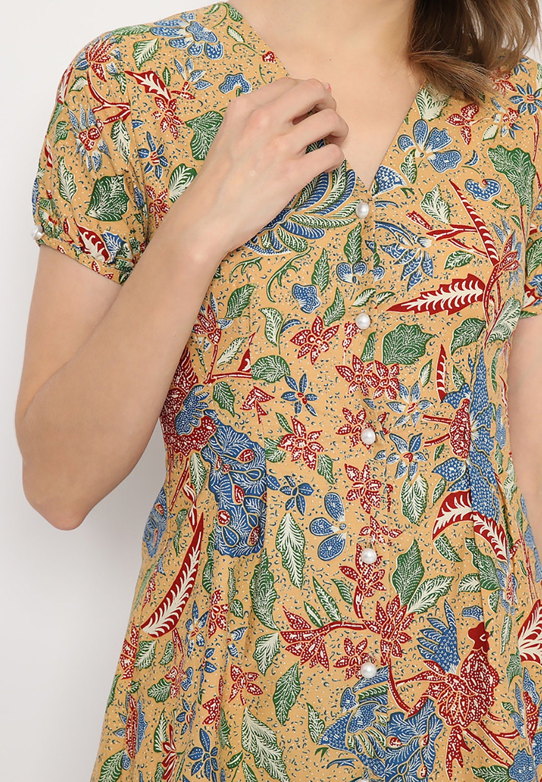 Tisna Brown Batik Dress Kichi Batik Unveil Timeless Elegance in Every ...