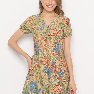 Tisna Brown Batik Dress Kichi Batik Unveil Timeless Elegance in Every ...