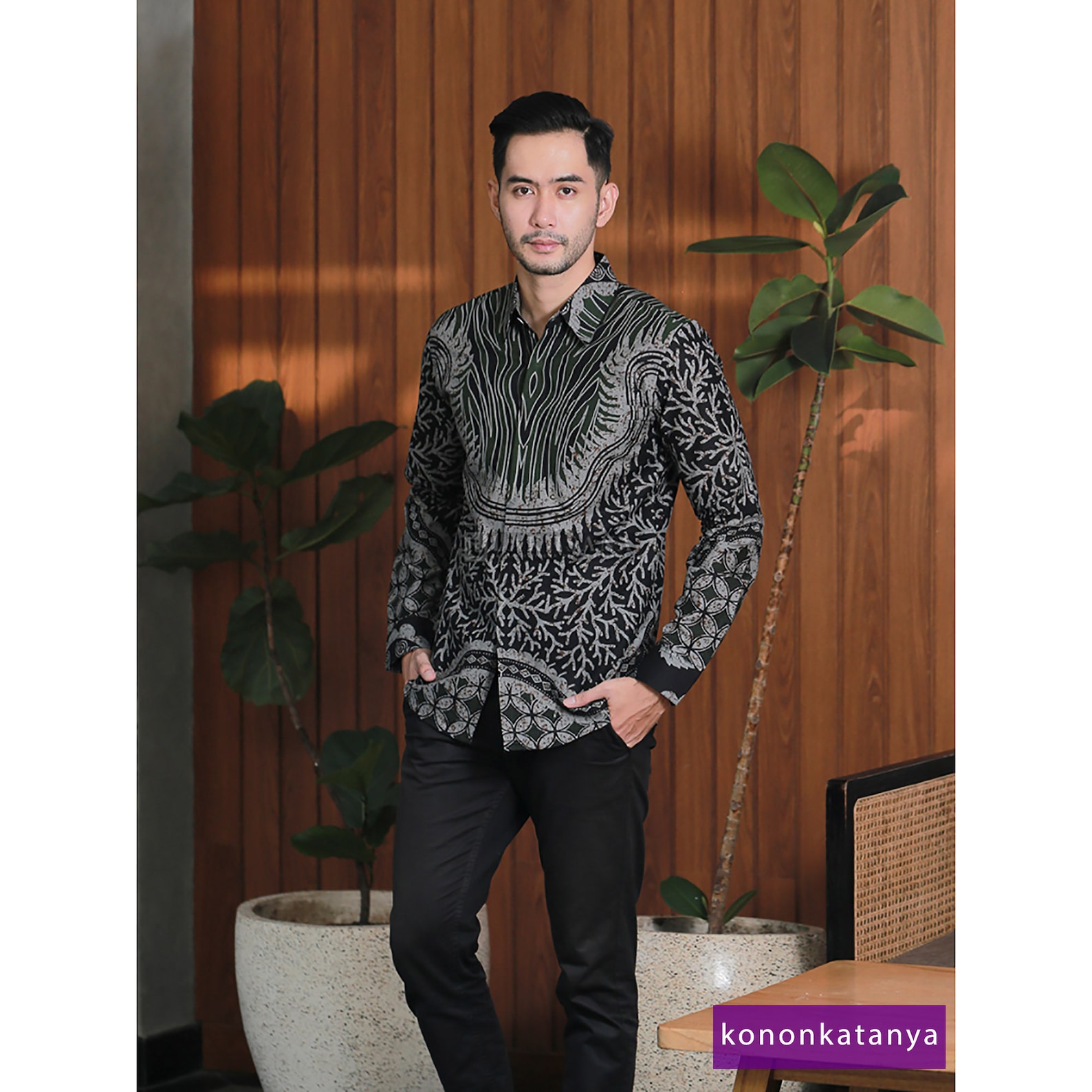 Timeless Elegance Wirasana Long Sleeve Batik Shirt by Lakhsana Batik ...