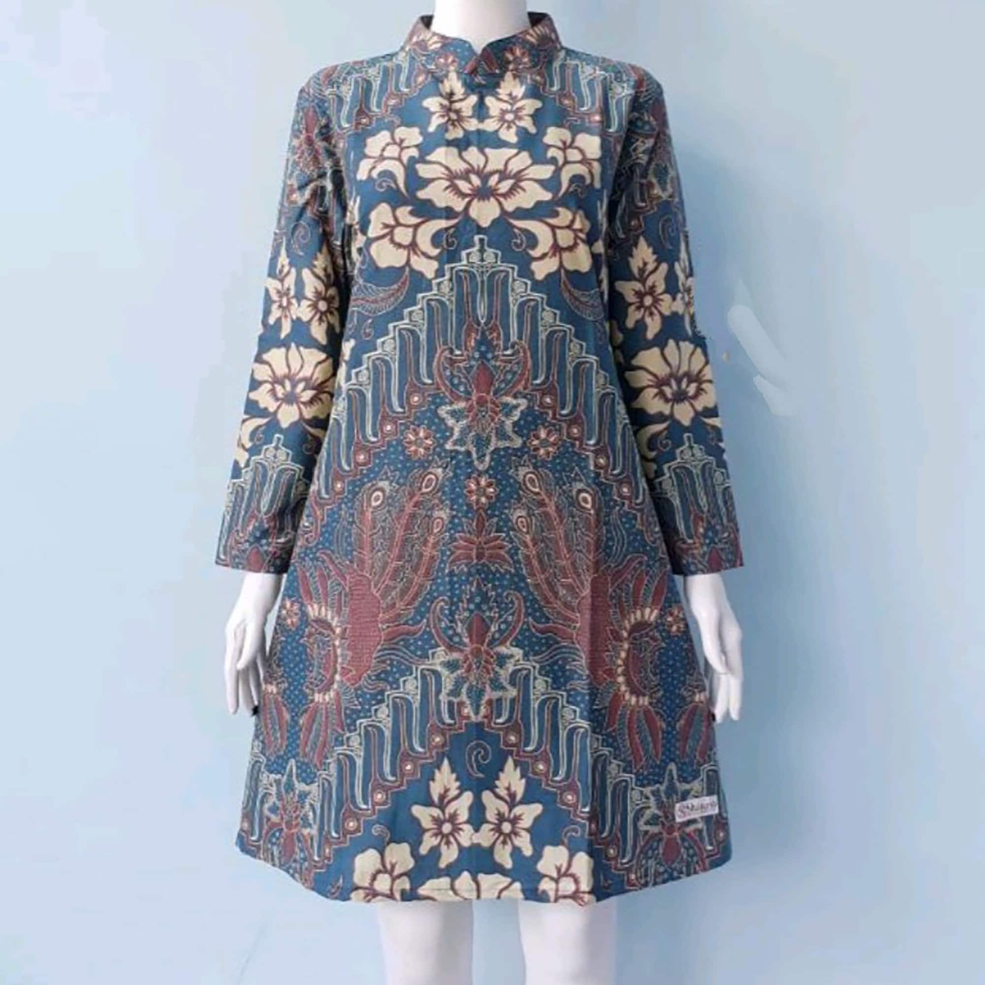 Versatile Tribu Batik Dress Long Sleeve Elegance, Batik Dress, Batik ...