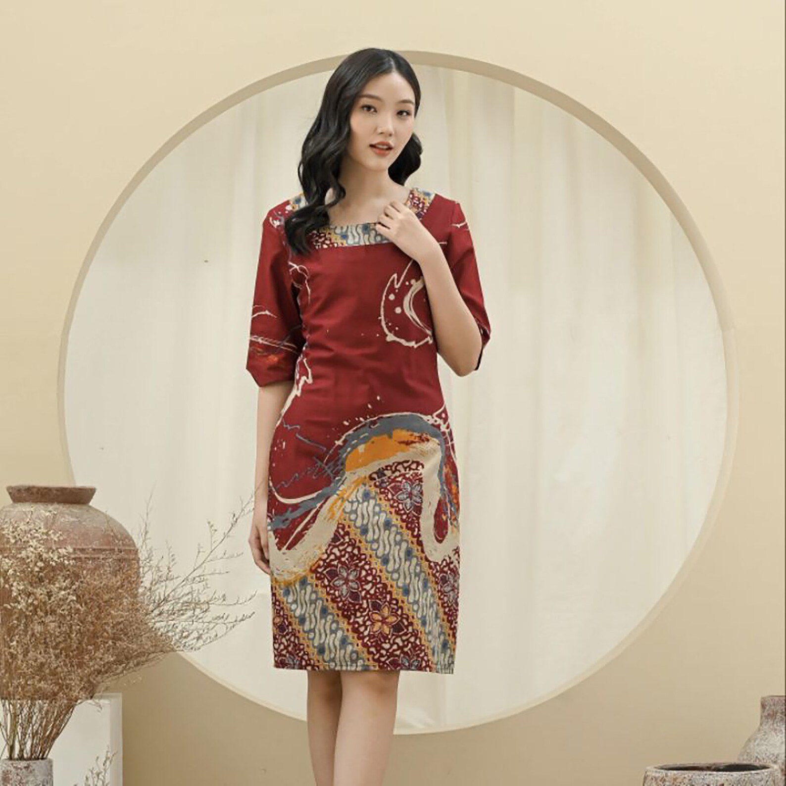Araline Fitted Dress, Batik Dress, Batik, Boho Dress, Bohemian Dress ...