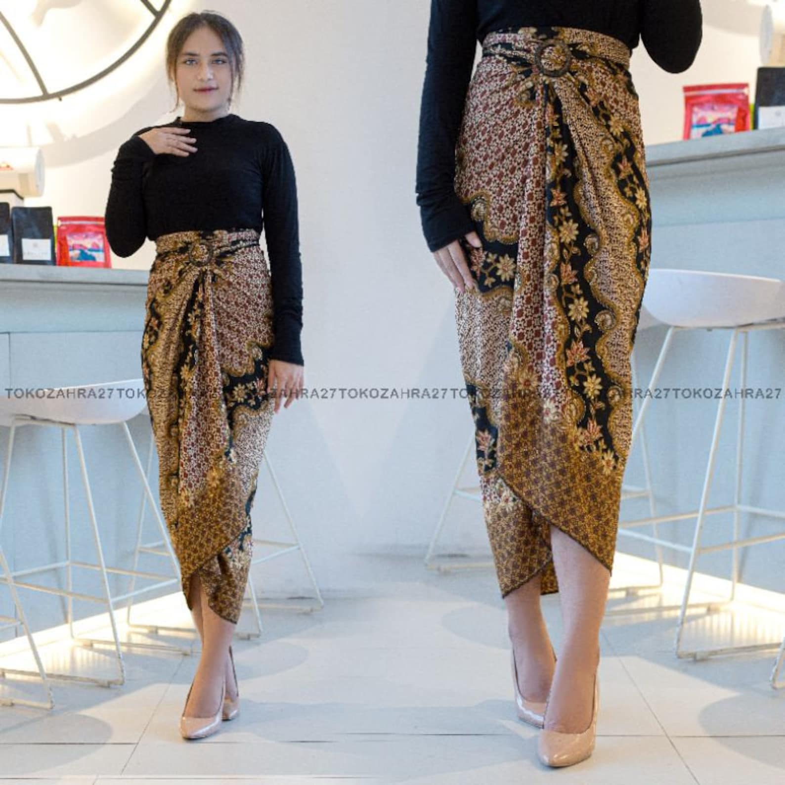 Ethnic Batik Wrap Skirt, Batik Pattern Skirt, Wrap Skirt, Batik Skirt ...