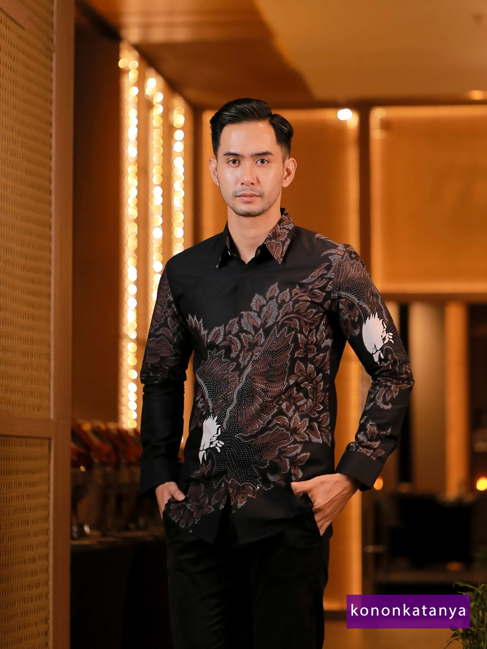 Indonesian Elegance Arya Premium Long-sleeve Batik Shirt by Lakhsana ...