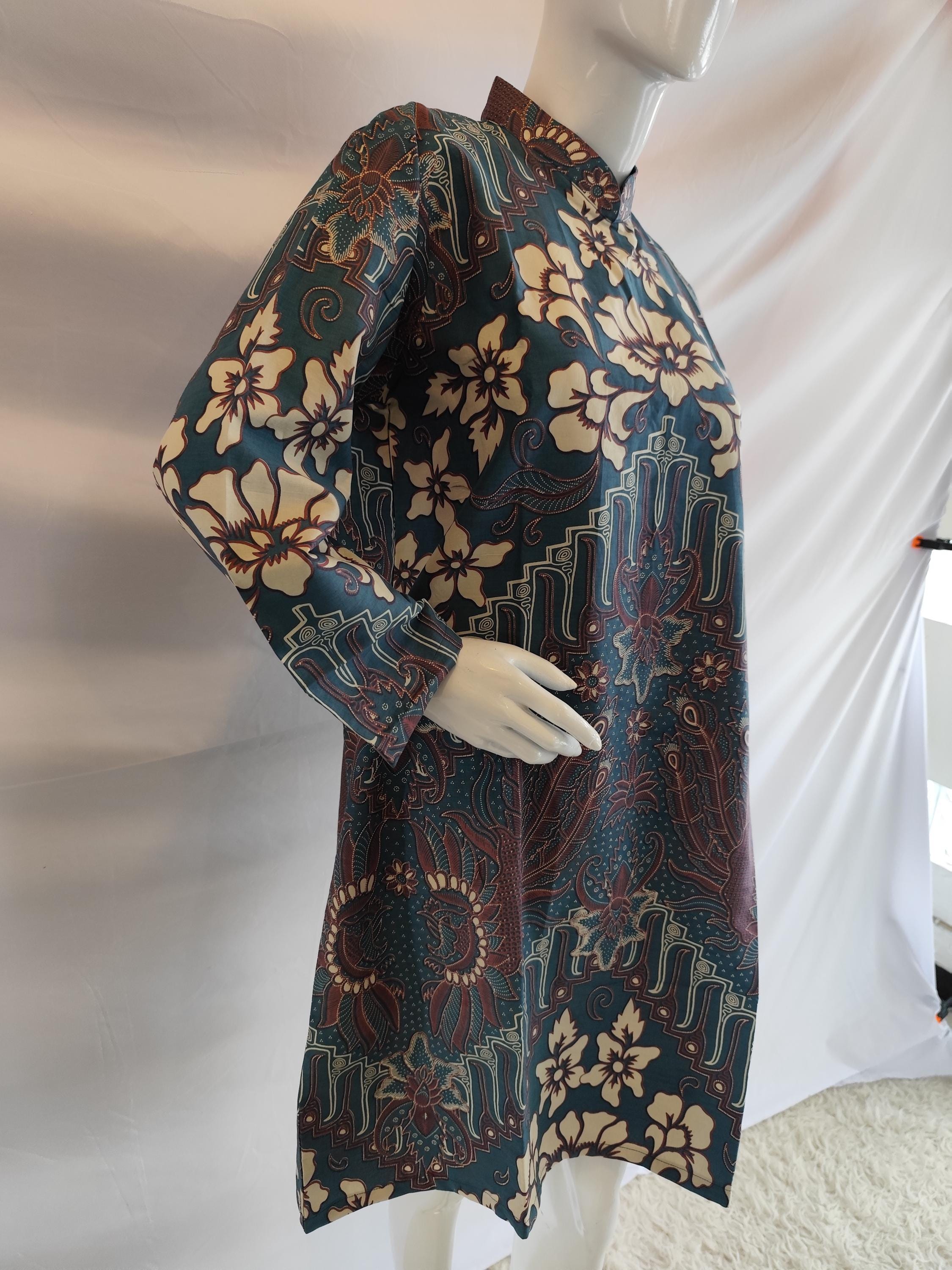 Versatile Tribu Batik Dress Long Sleeve Elegance, Batik Dress, Batik ...