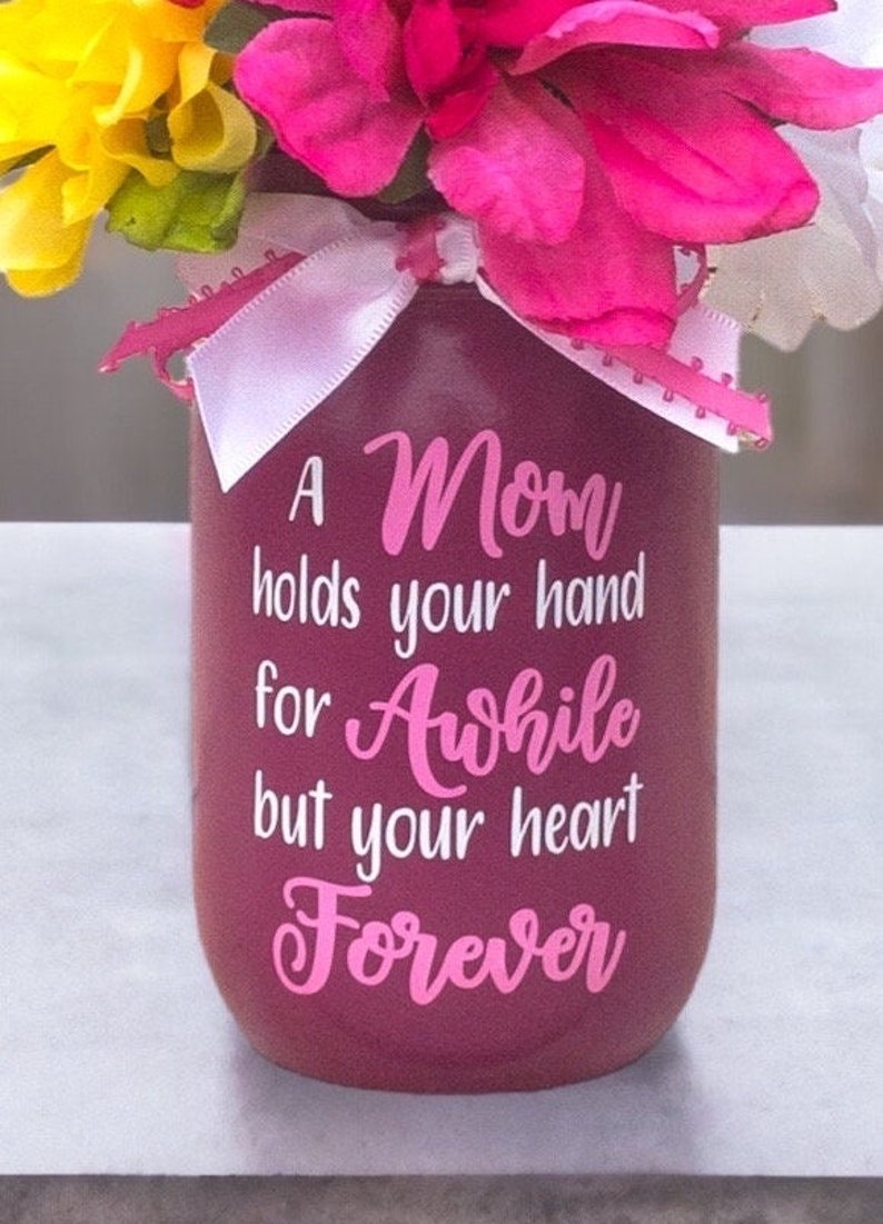 Beautiful Mothers Day Gift Single Mason Jar With Artificial - Etsy