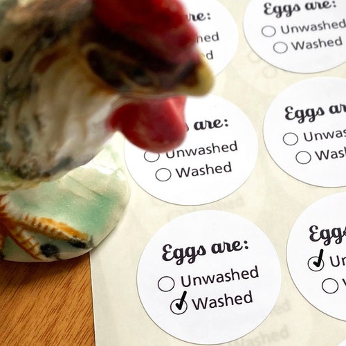 Washed or Unwashed Egg Stickers for Cartons Food Safety - Etsy