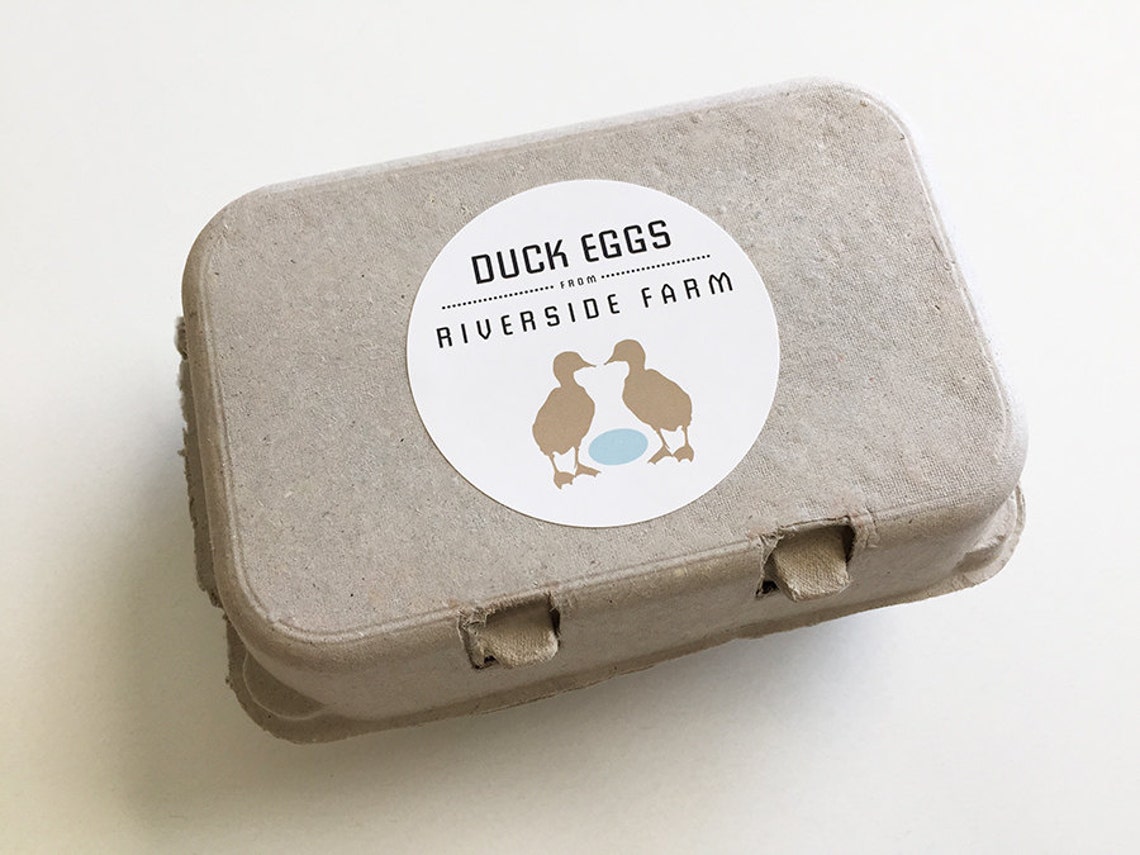 Duck or Goose Egg Carton Labels 12 Egg Carton Stickers Farm - Etsy