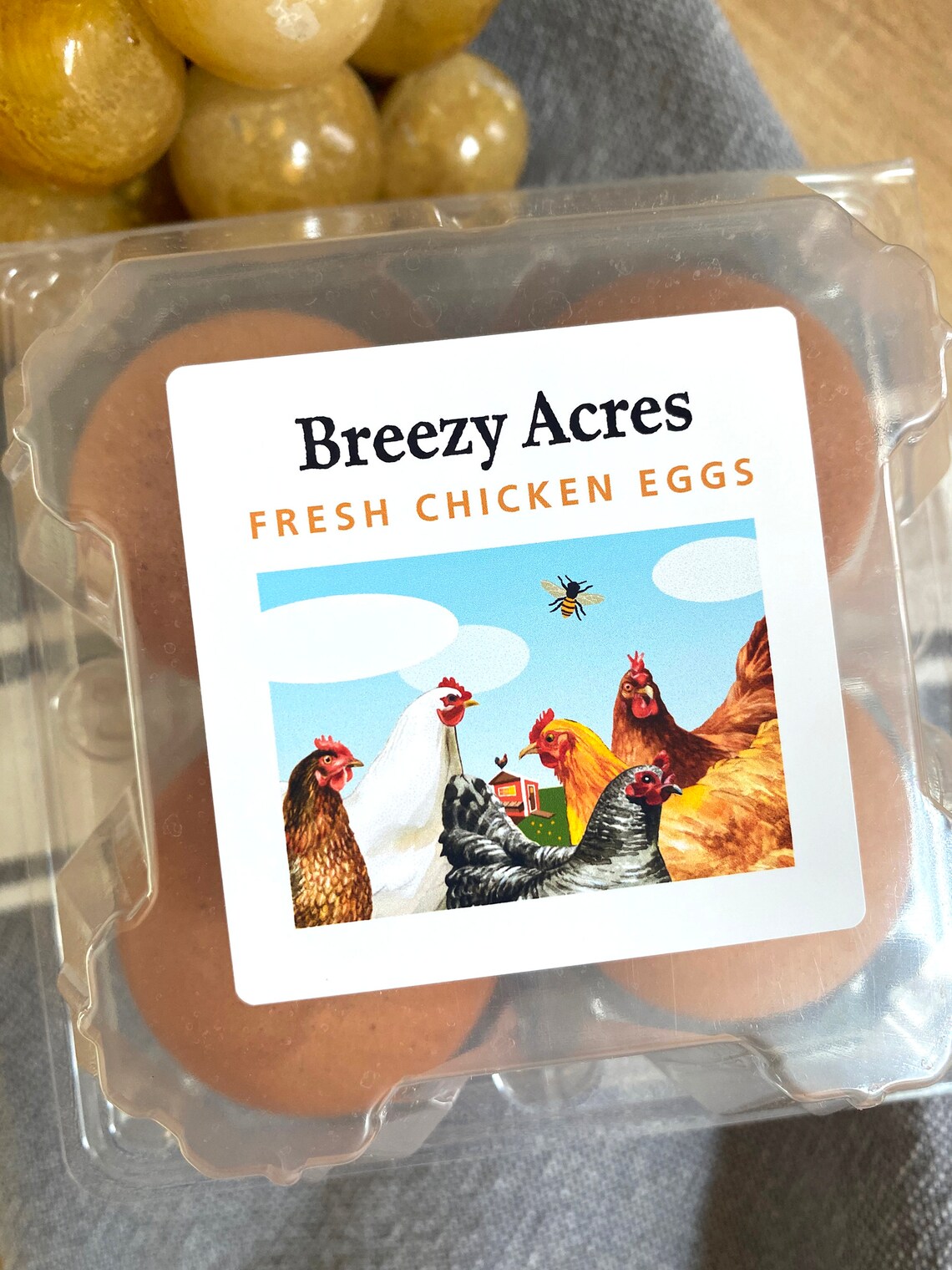 2 Square Small Chicken Egg Carton Stickers Farm and - Etsy