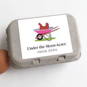 Fresh Eggs Stickers, 12 Egg Carton Labels, Farm Gift, Personalized ...