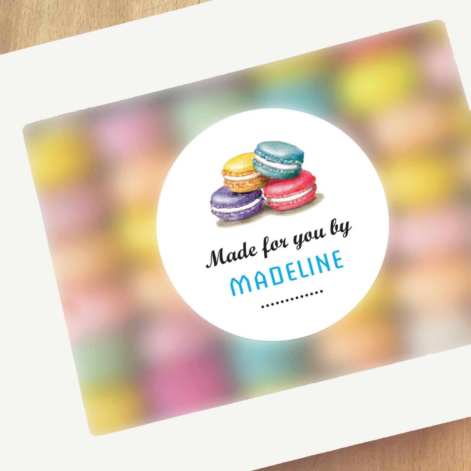 Macaron Box Labels 12 Baking Stickers Personalized Kitchen | Etsy