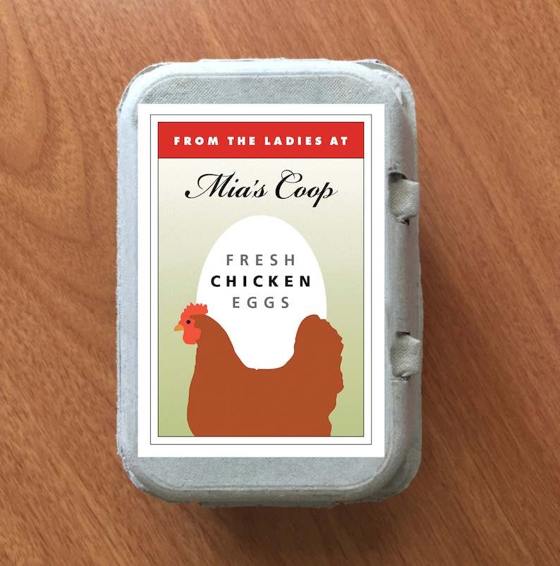 Chicken Egg Labels 6 Personalized Egg Stickers Food - Etsy UK