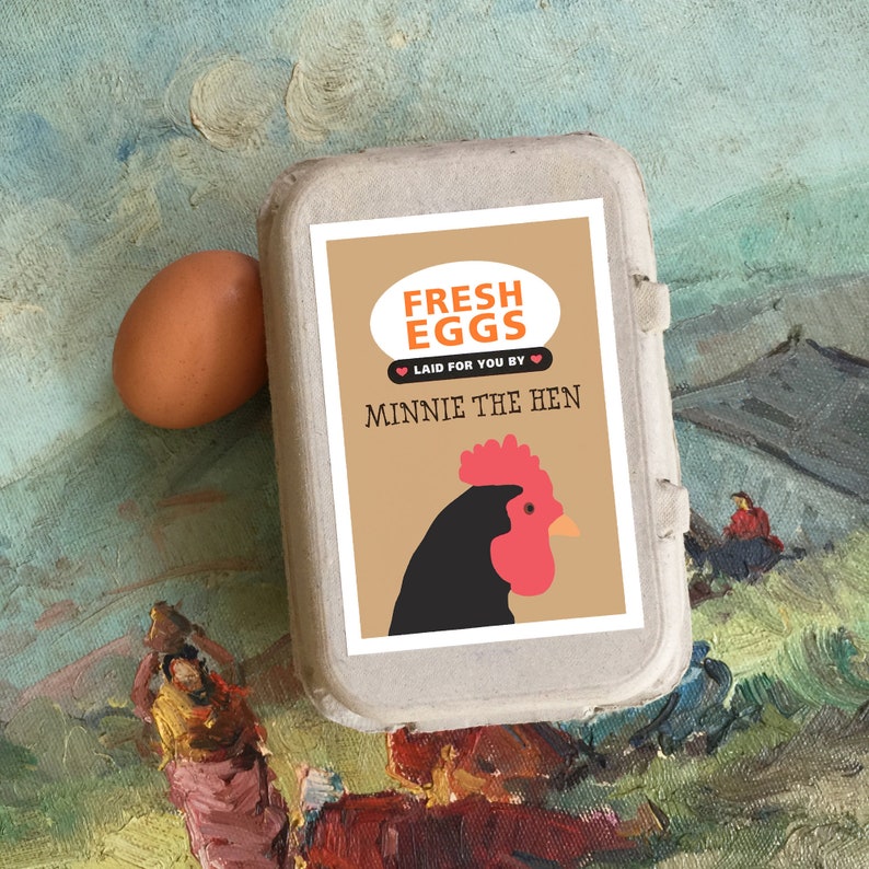 Egg Carton Labels 6 Personalized Labels Food Packaging Egg | Etsy