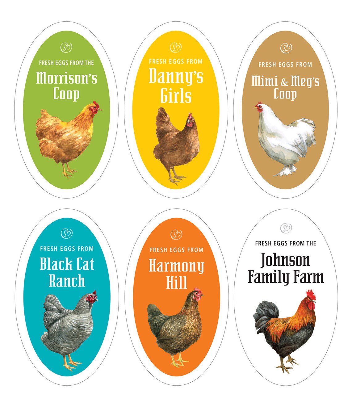 12 Egg Carton Labels Personalized Chicken Egg Label Egg | Etsy